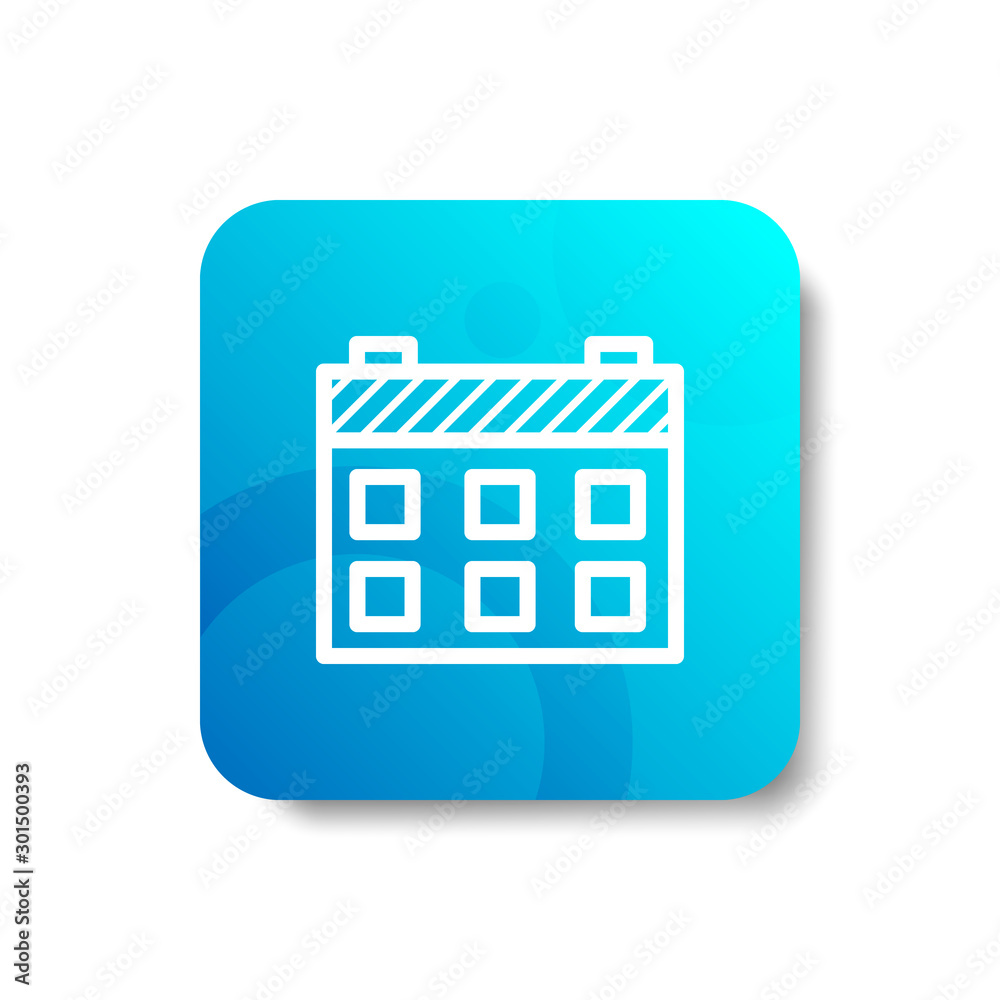 calendar round icon in outline / line and stripes style with colorful ...