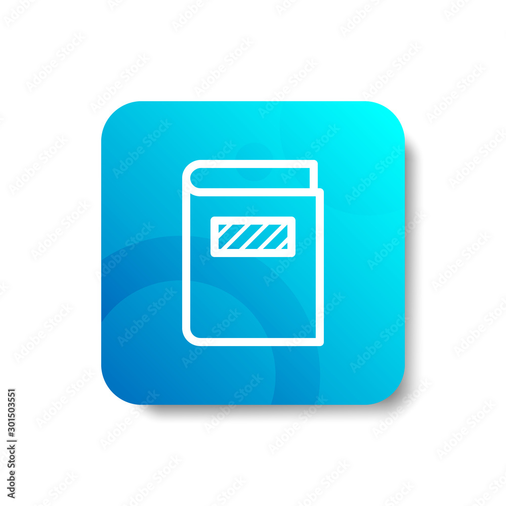 book round icon in outline / line and stripes style with colorful ...