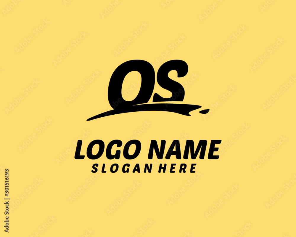 OS Initial with splash logo vector Stock Vector | Adobe Stock