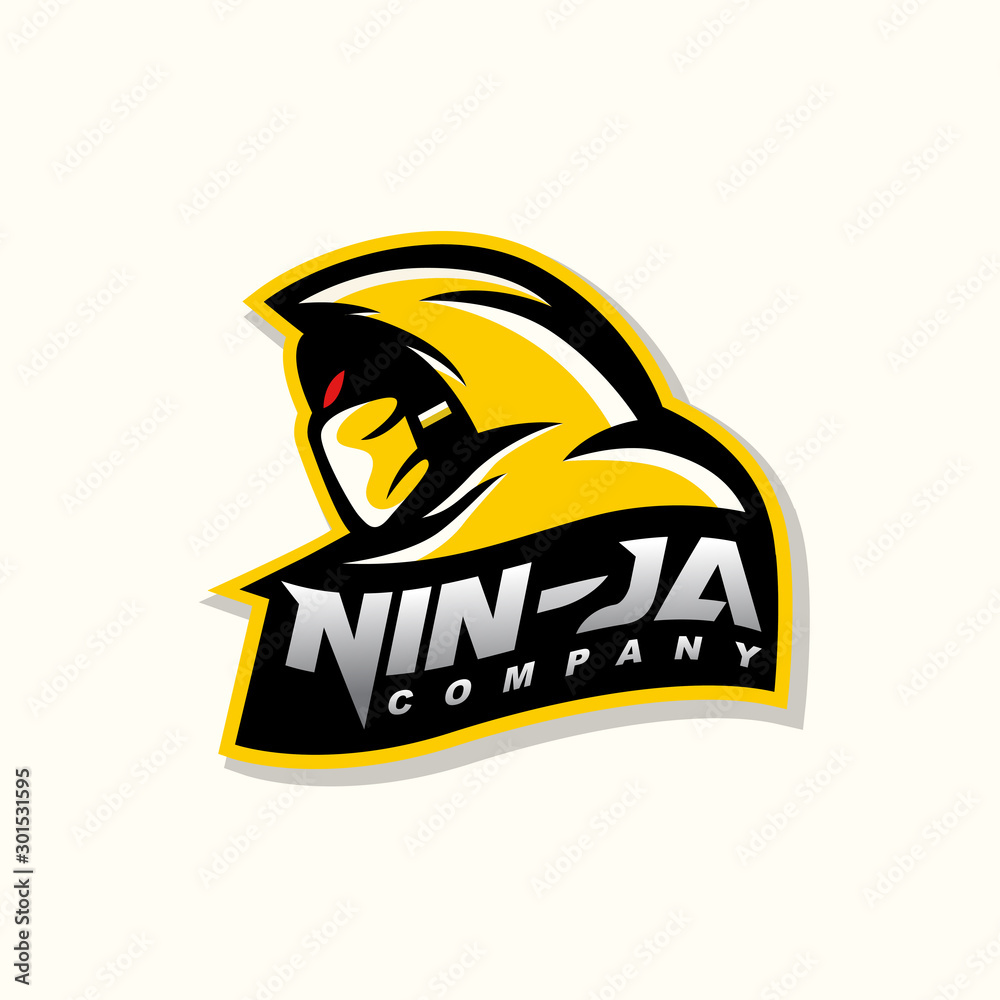 Ninja team mascot for esports and badge team logo vector Stock Vector ...