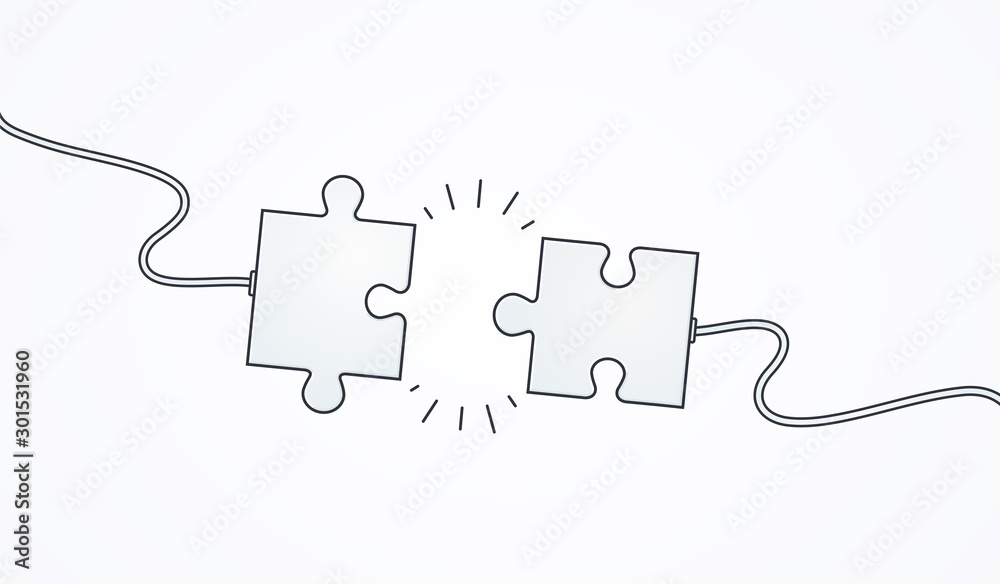 Business concept connecting puzzle pieces, solving a problem. Loss of ...