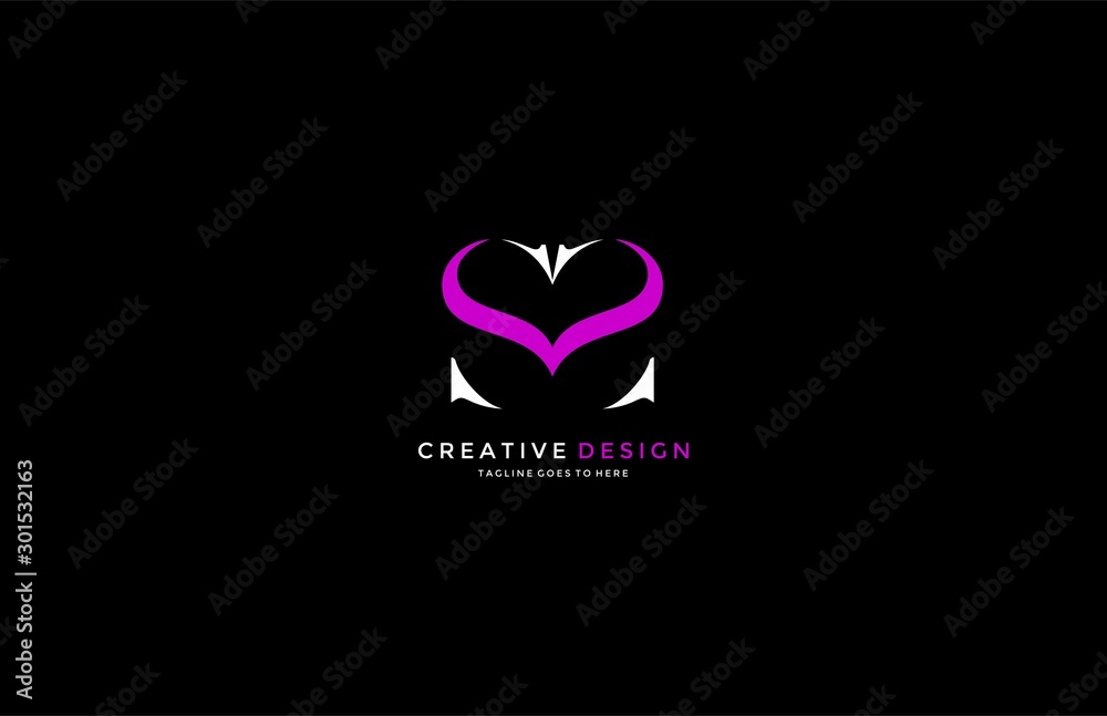 Initial SS Letter with Love Heart Symbol Beauty Logo Stock Vector ...