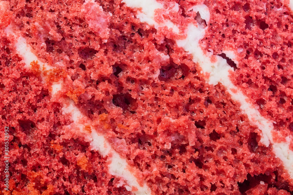 Red velvet cake, classic three layered cake from red butter sponge ...