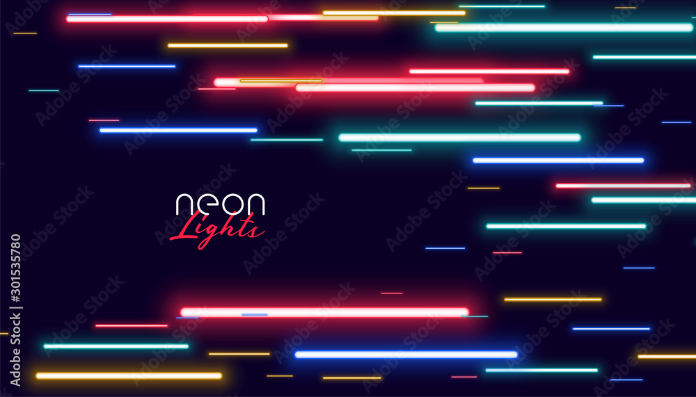 colorful neon speed lights background design Stock Vector | Adobe Stock