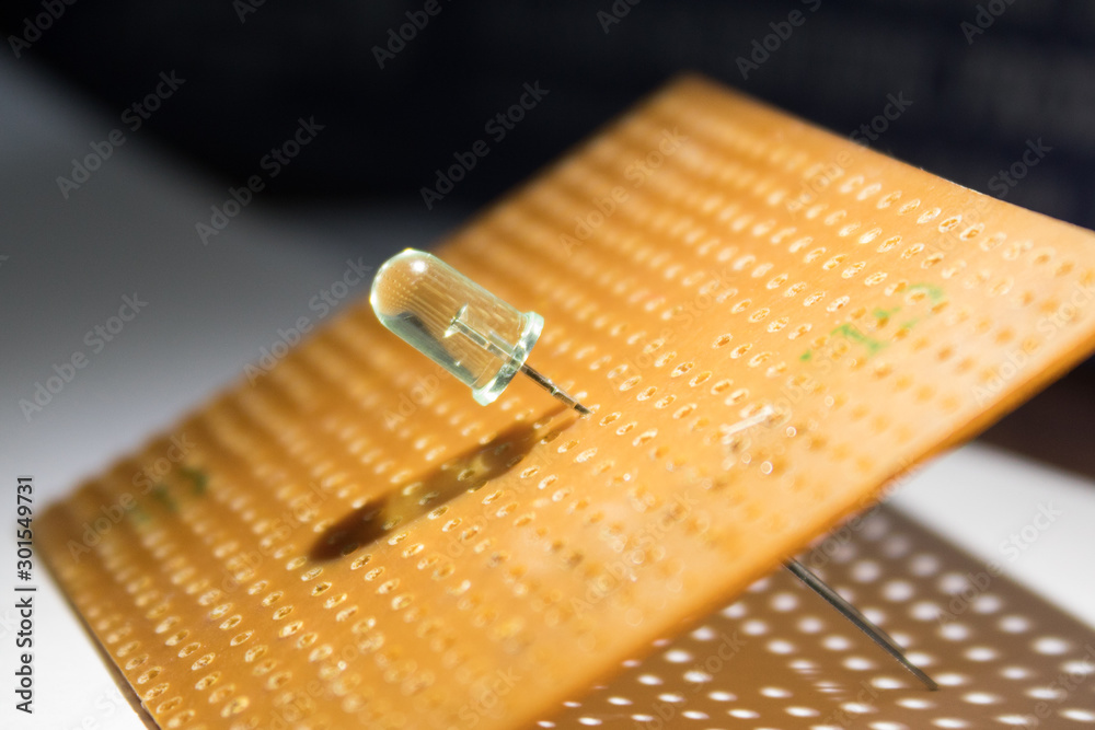 Light emitting diode (LED) on PCB - Demonstartion of circuit building ...