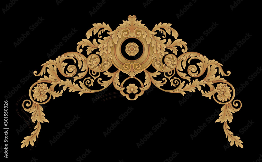 Decorative elegant luxury design.Vintage elements in baroque, rococo ...