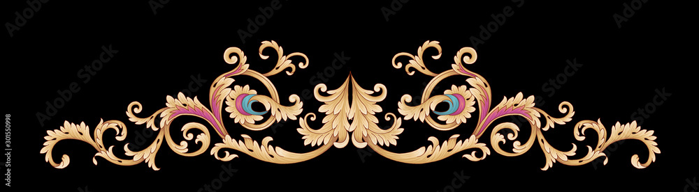 Decorative elegant luxury design.Vintage elements in baroque, rococo ...