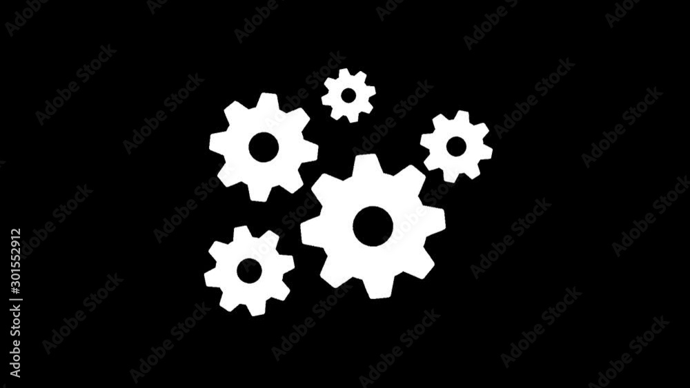 rotating gears animation isolated on transparent background,PNG Alpha ...