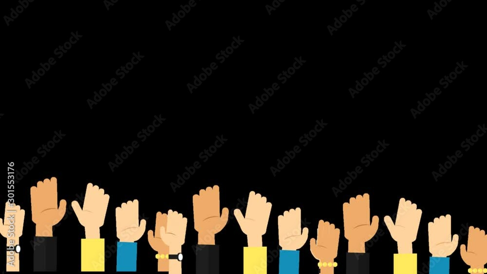Cheering Hands animation, cartoon, isolated on transparent background ...