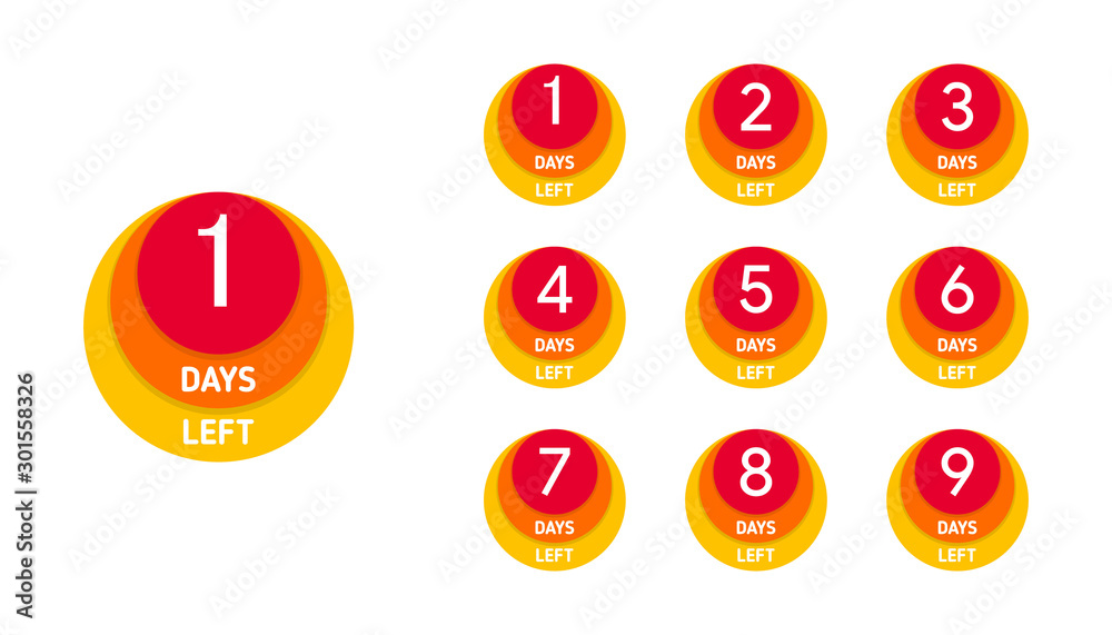 Number days left countdown vector illustration template, can be use for ...