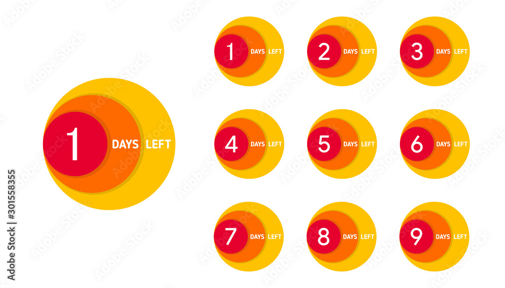 Number days left countdown vector illustration template, can be use for ...