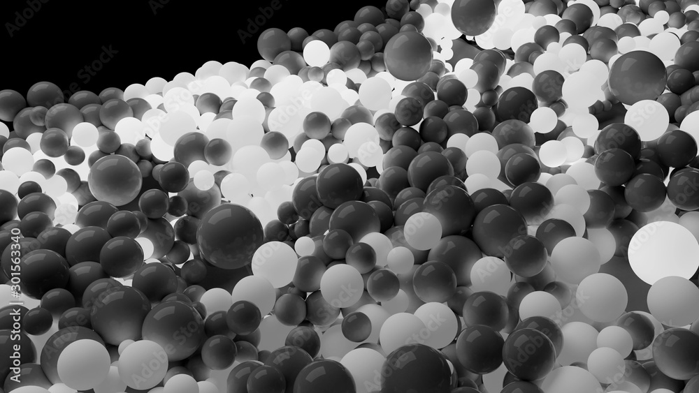 beautiful shiny balls of different colors and sizes completely cover ...