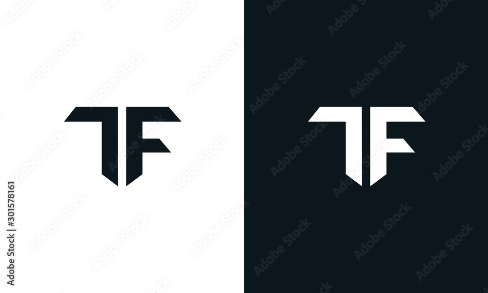 Minimalist abstract letter TF logo. This logo icon incorporate with two ...