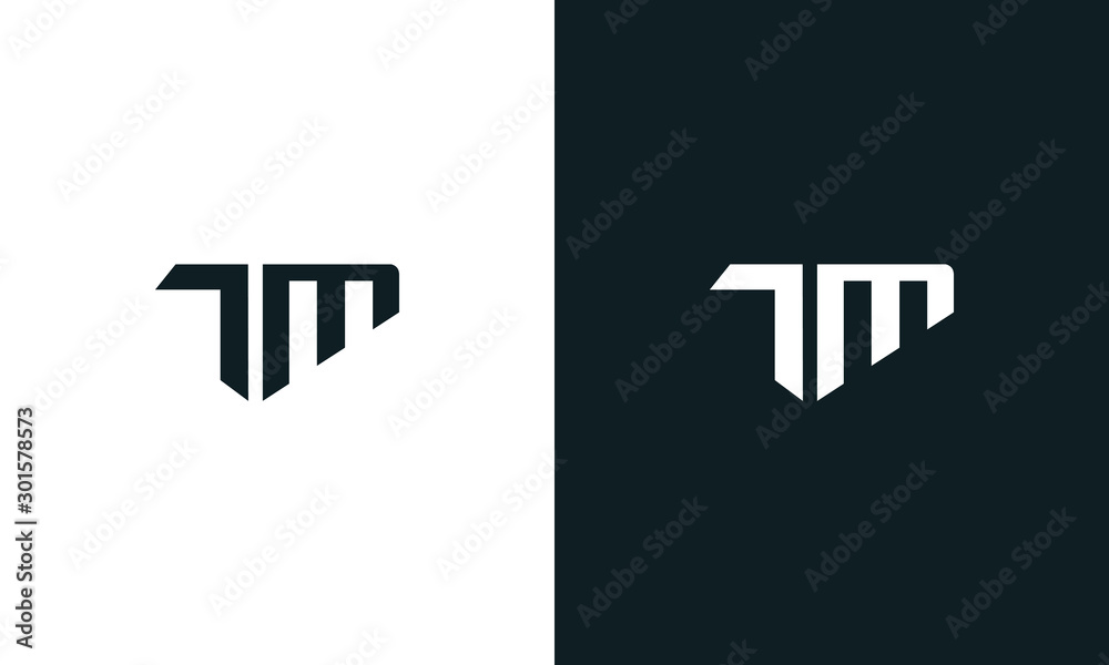 Minimalist abstract letter TM logo. This logo icon incorporate with two ...