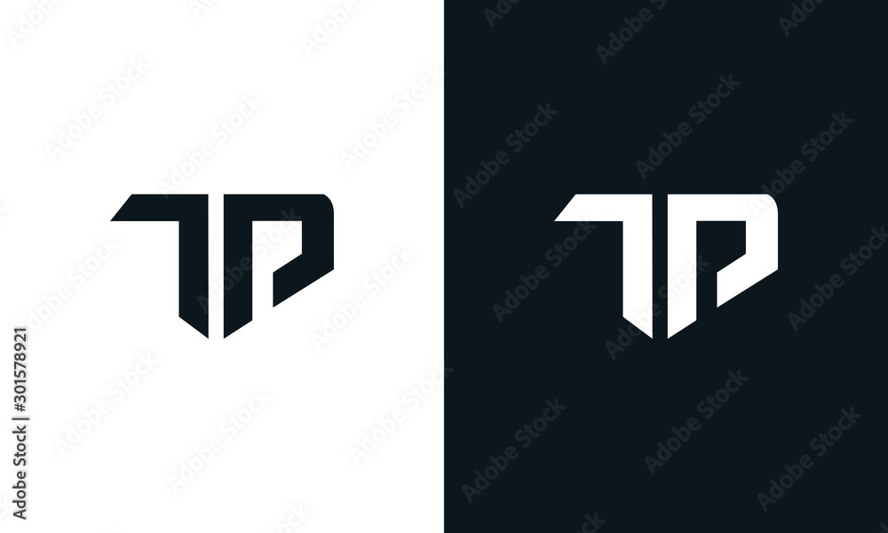 Minimalist abstract letter TP logo. This logo icon incorporate with two ...