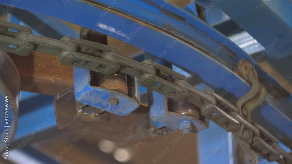 conveyor chain of industrial oven Stock Video | Adobe Stock