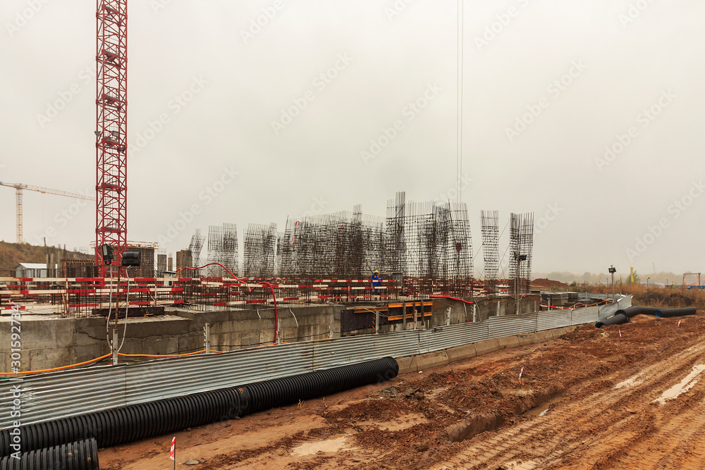 fill base plate. pit formation of grillage is completed. Forms formwork ...