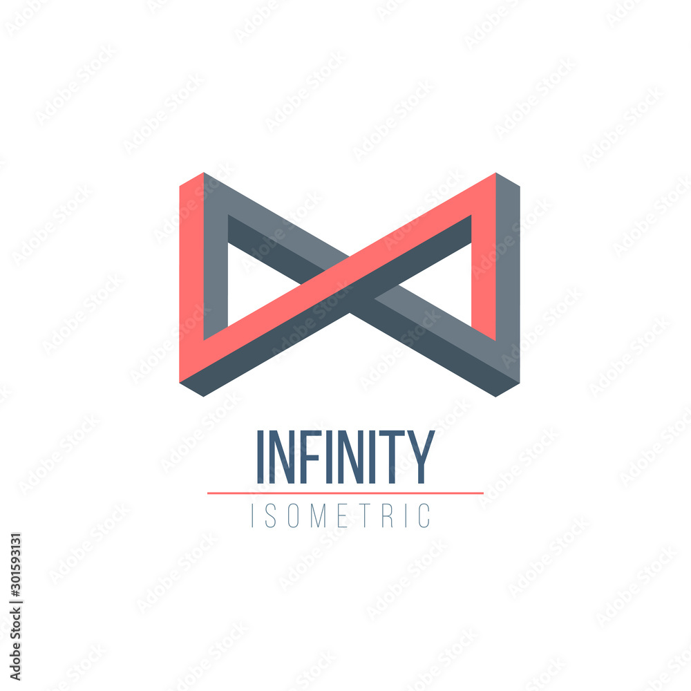 Infinity logo 3D geometric symbol, optical illusion shape , overlapping ...