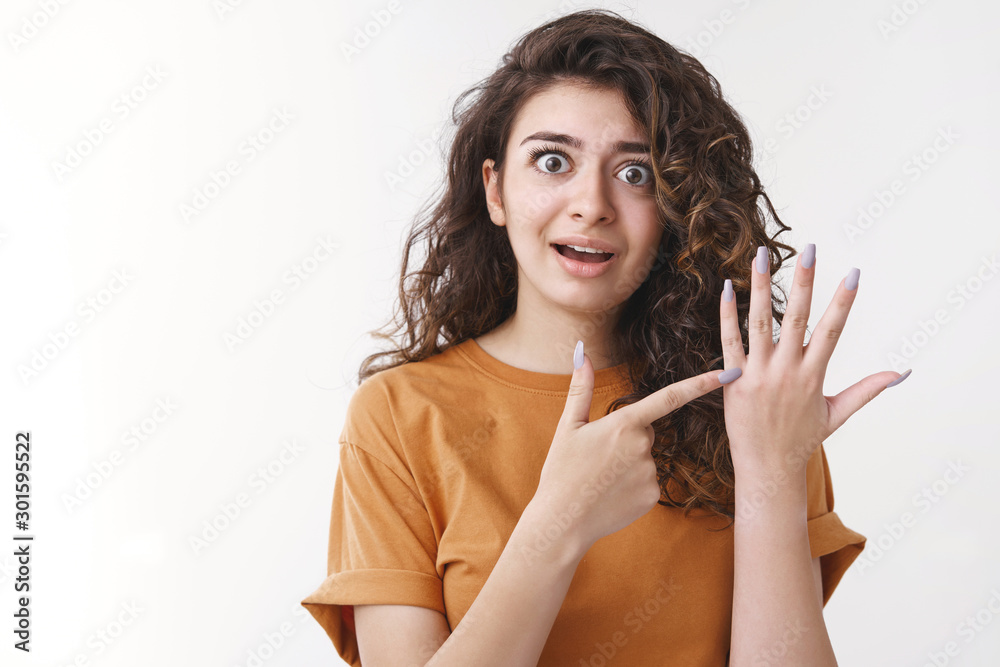 Annoyed fed up young girlfriend complaining still not have ring waiting ...