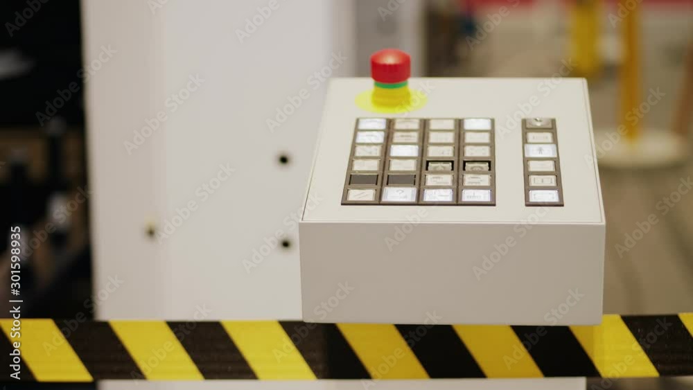 Numerical programmed control operating panel with buttons for managing ...