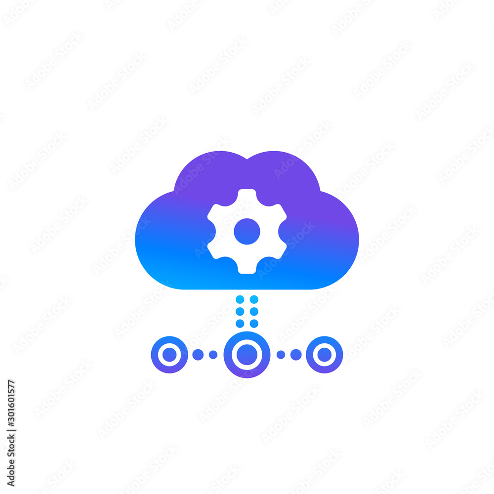 Edge computing technologies icon with cloud Stock Vector | Adobe Stock