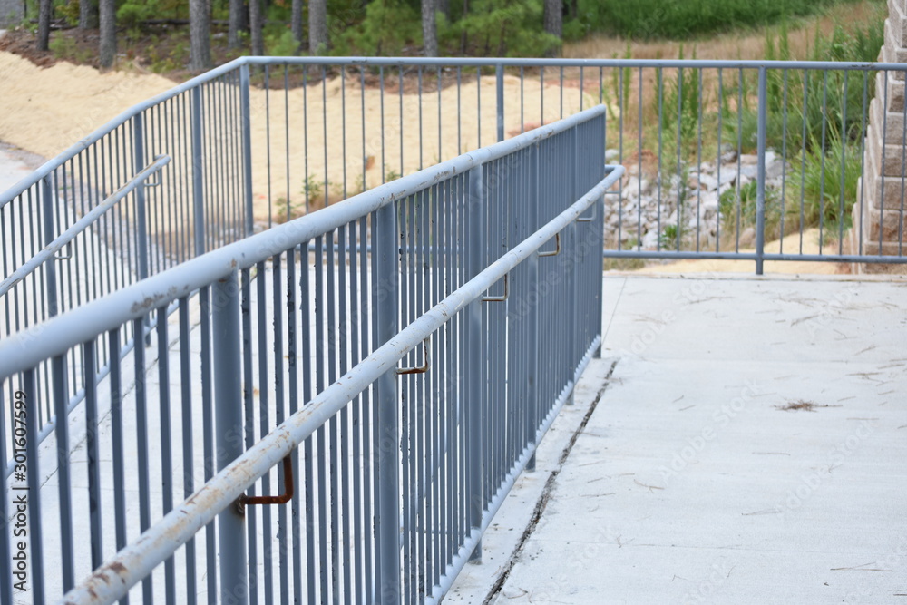 Metal Railing on Handicapped Ramp Handrail Stock Photo | Adobe Stock