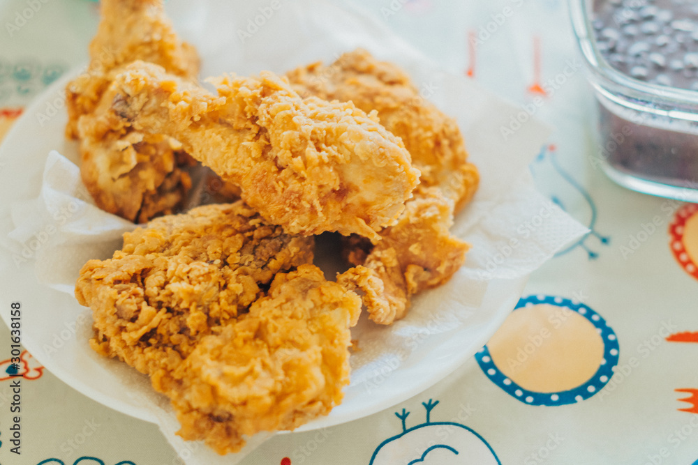frying "galeto" a common type fried chicken dish traditionally made in ...