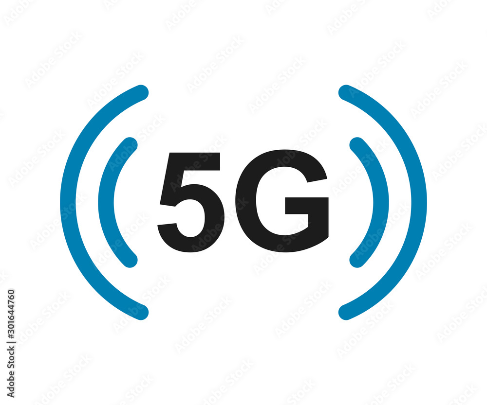 5G icon. High speed wifi or wireless network logo, faster 5g sign ...