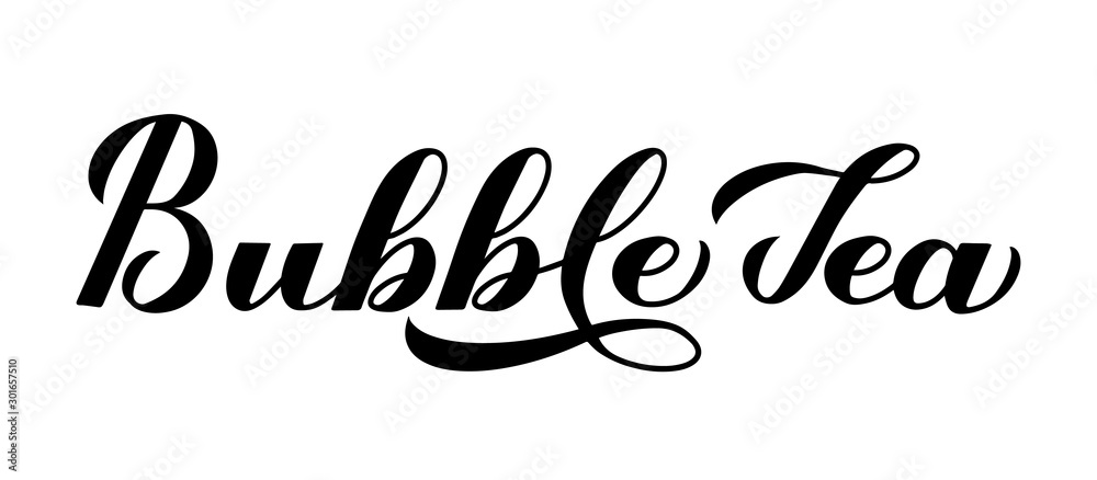Bubble Tea calligraphy hand lettering isolated on white background ...