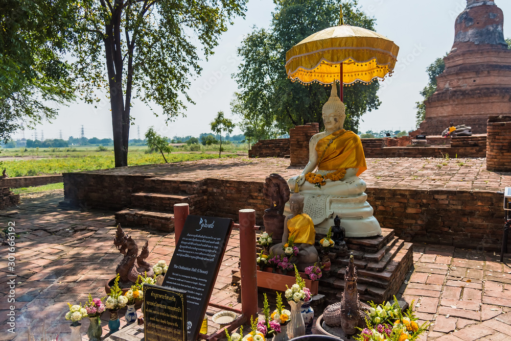 Ayutthaya, Thailand - September, 29, 2019 : Ancient Buddha statues in ...