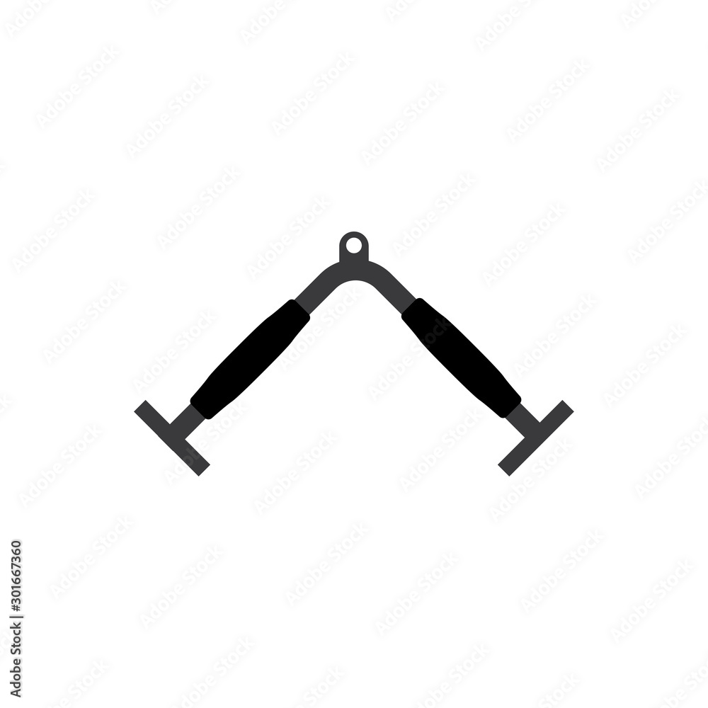 V-bar tricep pushdown bar icon on white background,vector illustration ...