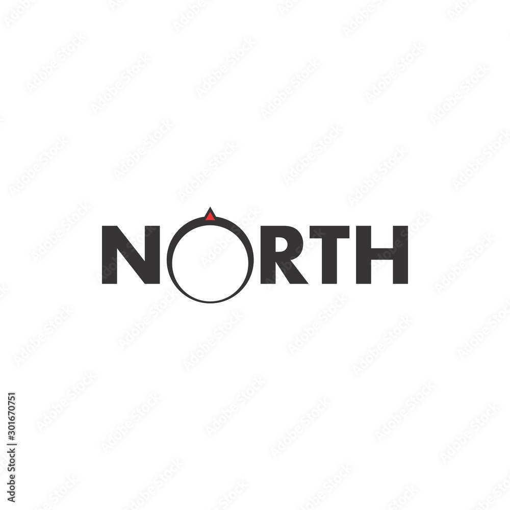 North direction of the compass logo design vector Stock Vector | Adobe ...