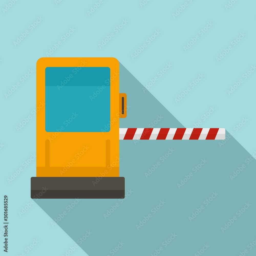 Toll road gate icon. Flat illustration of toll road gate vector icon ...