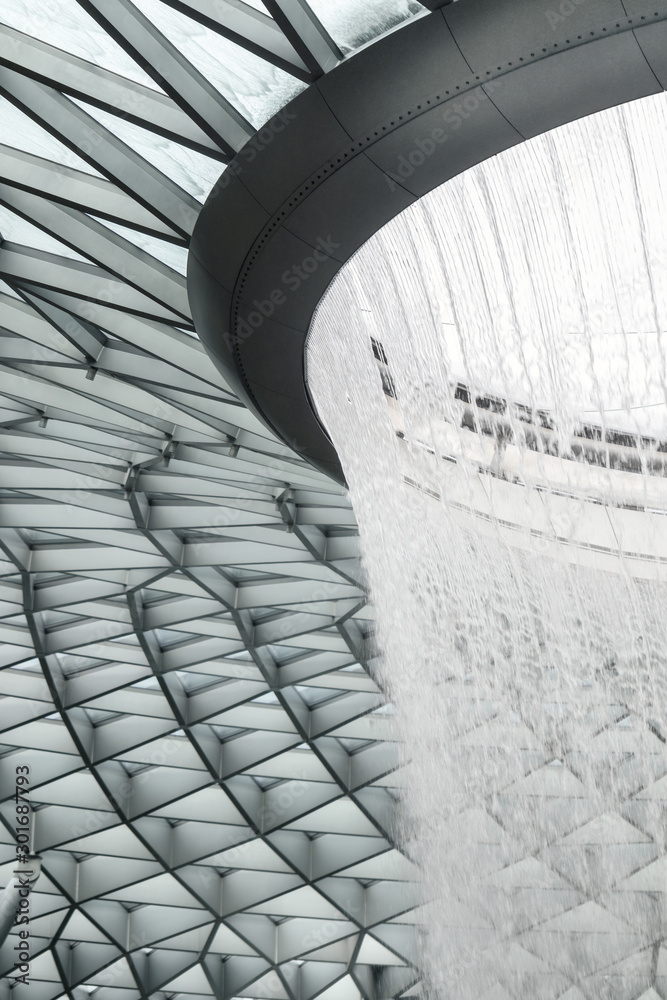 SINGAPORE-MAY 22, 2019_The HSBC Rain Vortex, the world's largest indoor ...