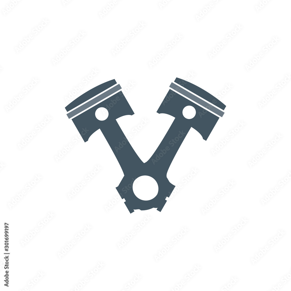 Crossed Car engine piston. Vector illustration. Stock Vector ...
