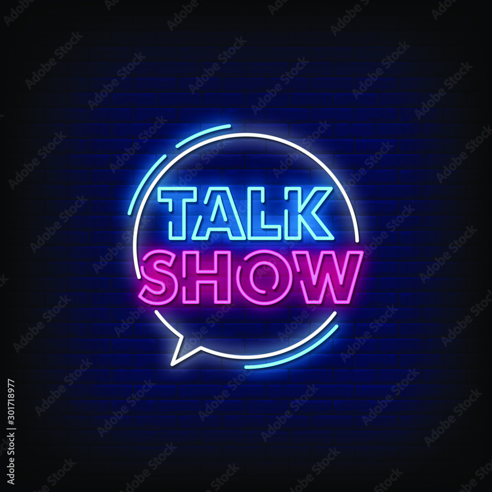Vetor de Talk Show Neon Signs Style Text Vector do Stock | Adobe Stock