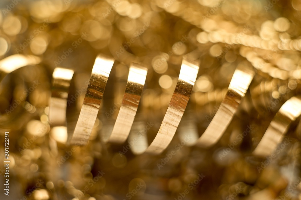 Bronze copper chip from lathe, metal cutting, metal recycling ...