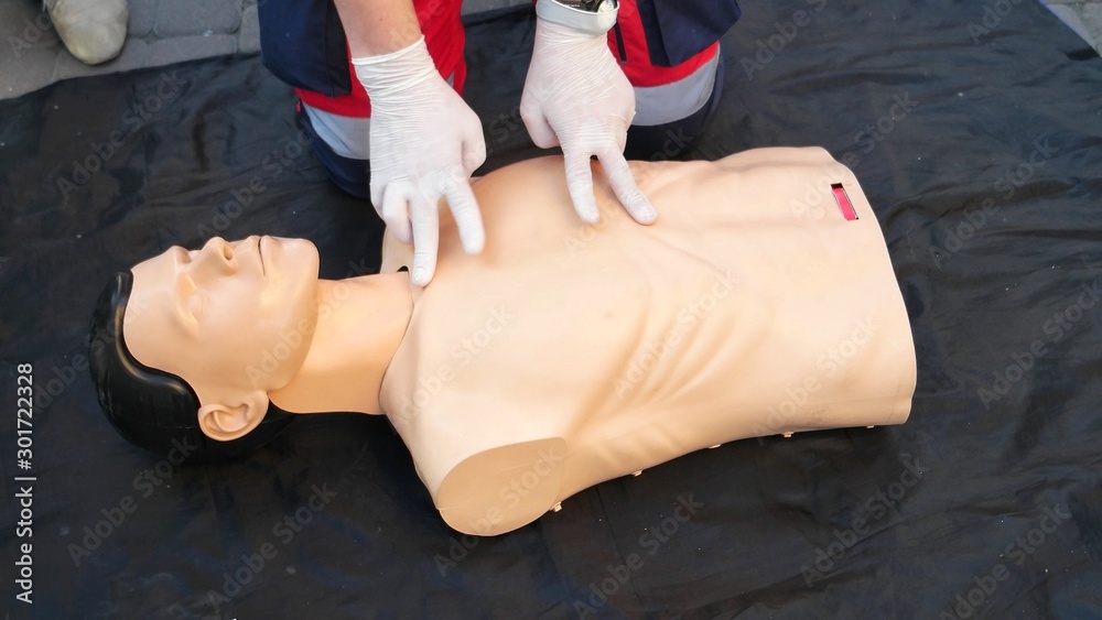 Medical specialist shows the correct position of the hand when ...