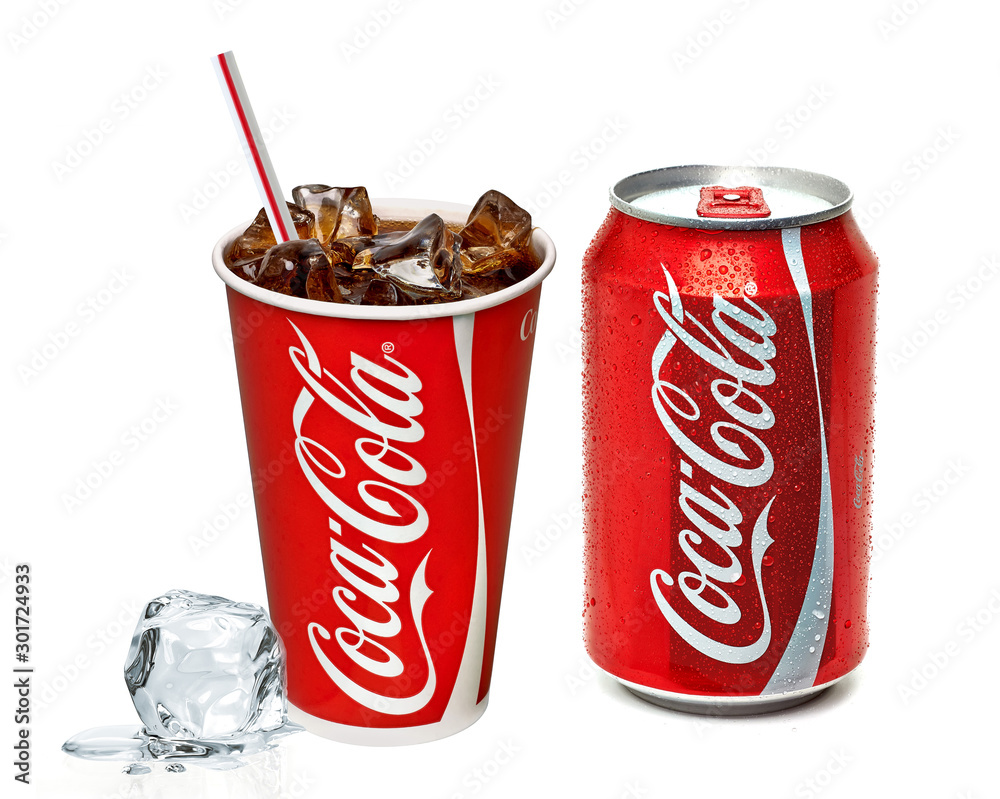 Los Angeles, California - May 17, 2019: Classic Coca Cola In Can and ...