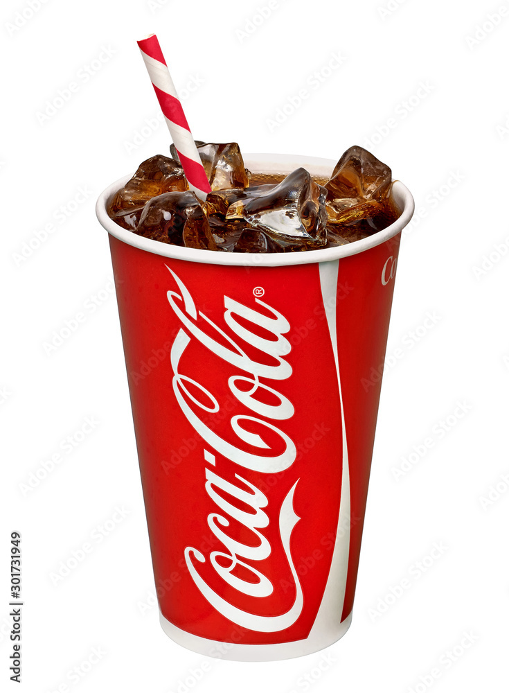 Los Angeles, California - May 17, 2019: Classic Coca Cola In Paper Cup ...