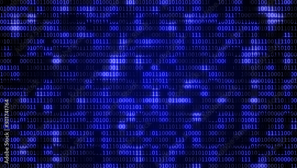 Security concept: code in blue simulating data online coded. Cyber ...