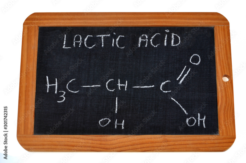 Chemical formula of lactic acid Stock Photo | Adobe Stock