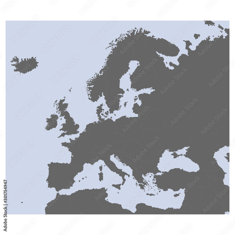 vector illustration with Political Map of Europe Stock Vector | Adobe Stock