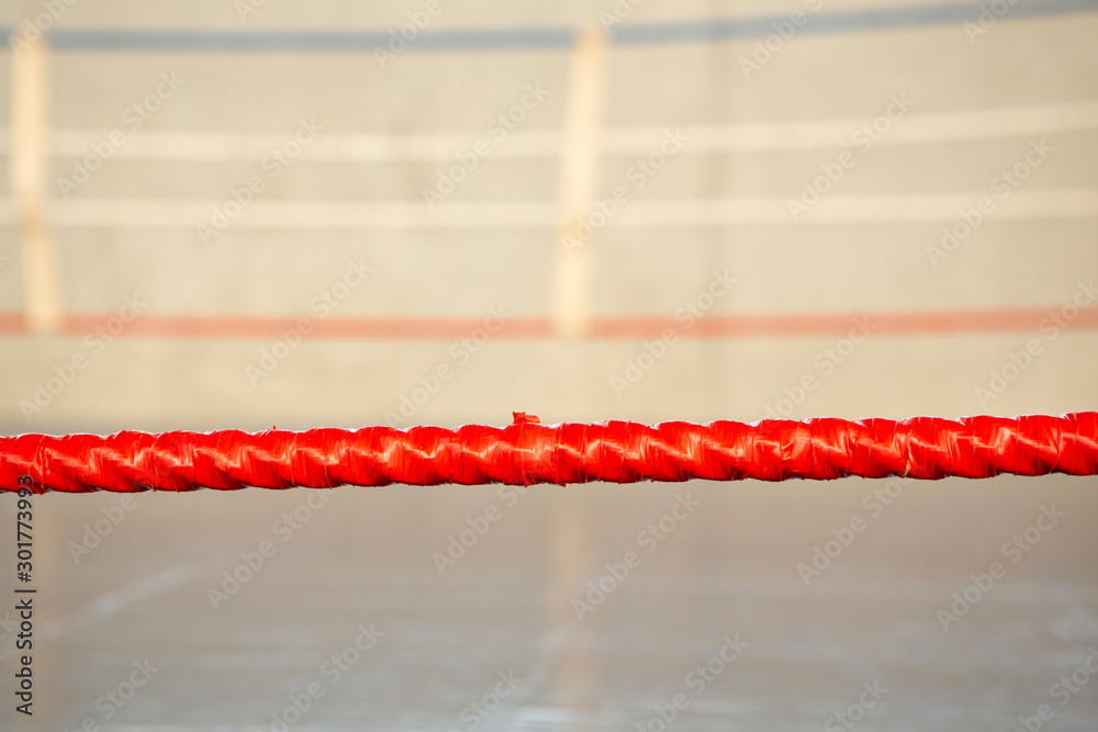 Thai boxing ring rope with blurred background Stock Photo | Adobe Stock