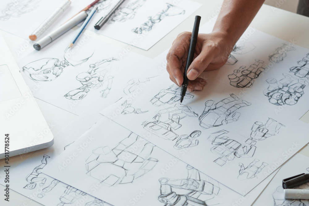 Animator designer Development designing drawing sketching development ...