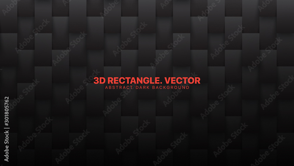 3D Vector Rectangles Pattern Conceptual Sci-Fi Abstract Black ...