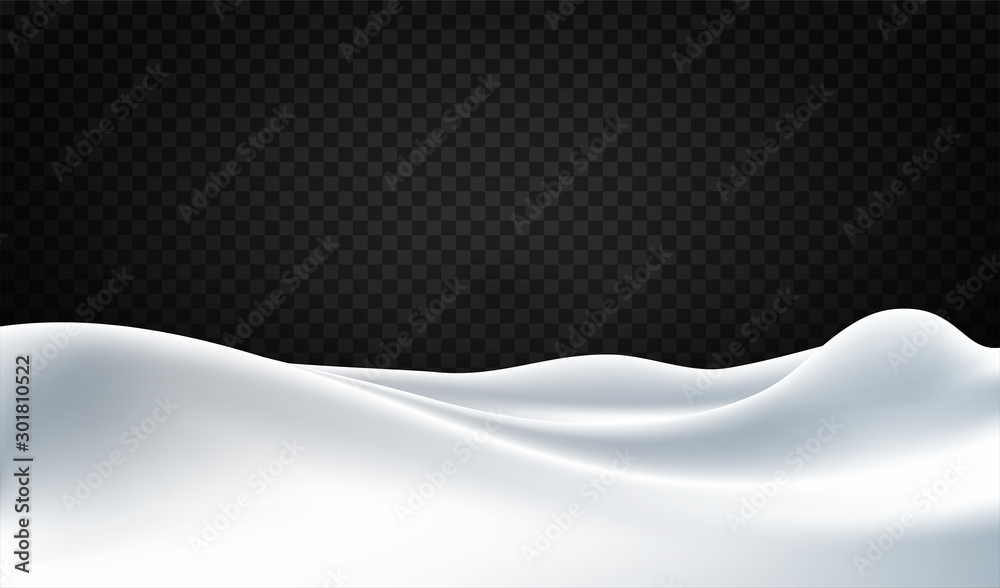 Snowy background with huge snowdrifts isolated on transparent ...