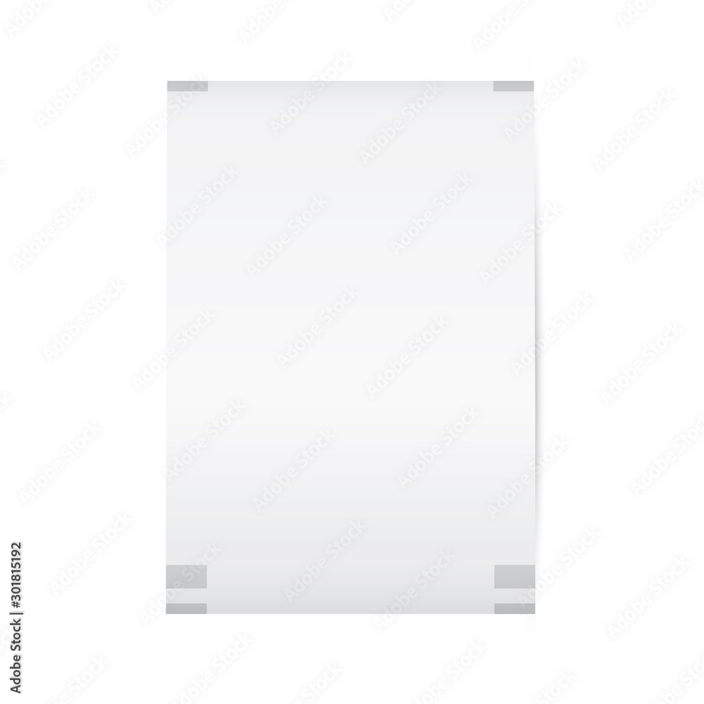 Blank white paper shop check. Template of a bill from supermarket of ...