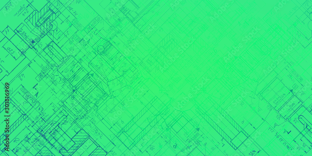 Technical Drawing background.Green technology background for the ...