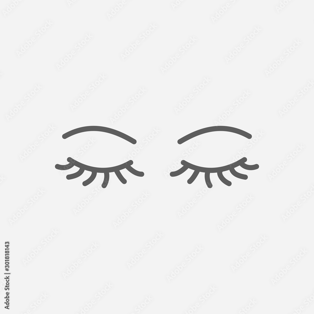 Eyelash icon line symbol. Isolated vector illustration of icon sign ...